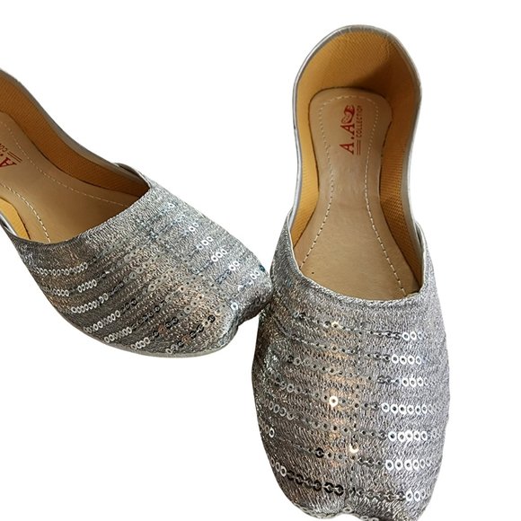A.A Collection | Shoes | Womens Embroidered Silver Shoes Khussa Punjabi ...